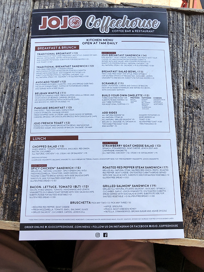 Behold, the menu of dreams! From classic breakfasts to creative concoctions, JoJo's offerings are a choose-your-own-adventure for your taste buds.