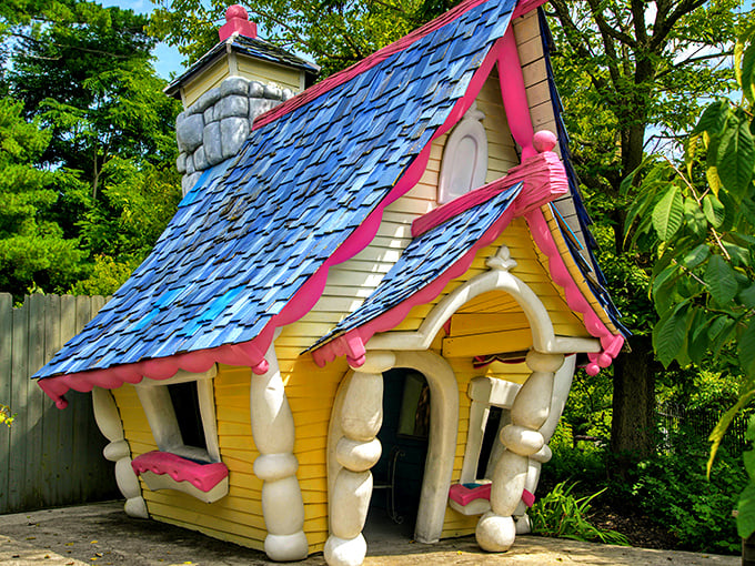 "Honey, I shrunk the house! This adorable mini abode looks like it was plucked from a fairy tale and plopped right into Ohio."
