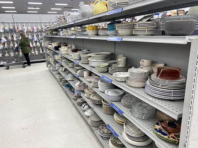 Dish-covery channel: A sea of plates and bowls that could tell a thousand dinner party tales. Martha Stewart, eat your heart out!