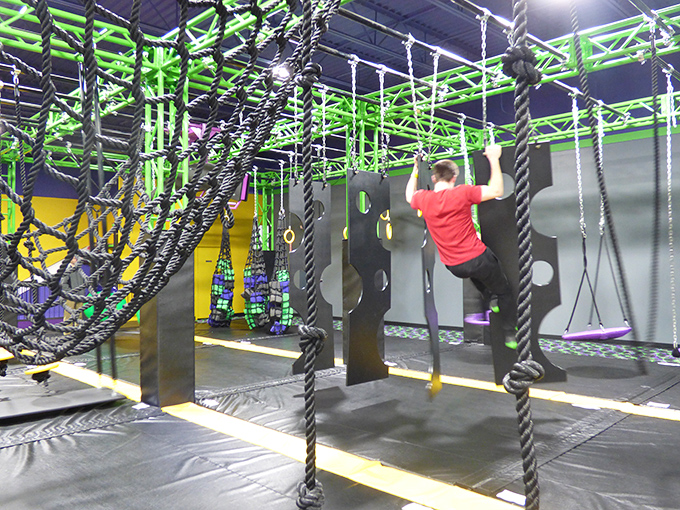 Unleash your inner Tarzan on this jungle gym of ropes and obstacles. Just don't expect any vines to swing on!