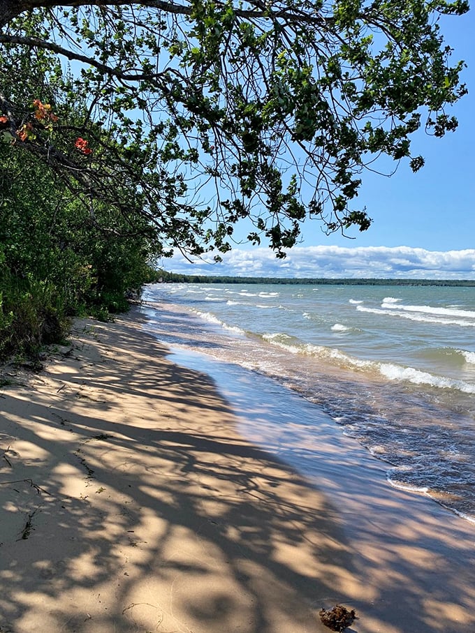 Lake Superior's gentle waves: nature's own lullaby, with a sandy beach as your complimentary pillow.
