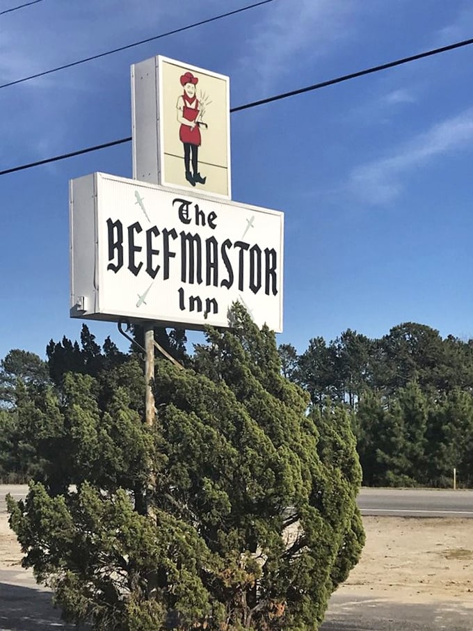 The Beefmastor Inn: Where the sign is simple, but the steaks are legendary. No neon needed when your reputation glows this bright.