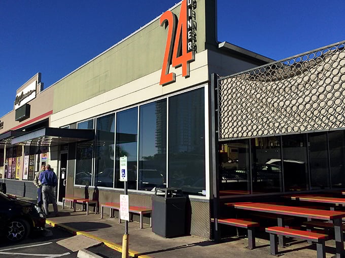 24 Diner: Where retro meets modern in a delicious time warp. It's like "The Jetsons" met "Happy Days" and decided to open a restaurant.