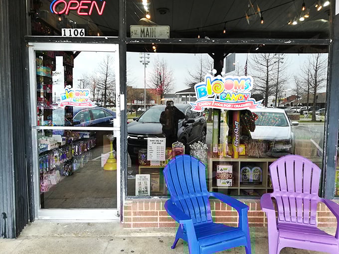 Blooms Candy & Soda Pop Shop: Where Adirondack chairs invite you to sit a spell and contemplate life's important question – which candy first?