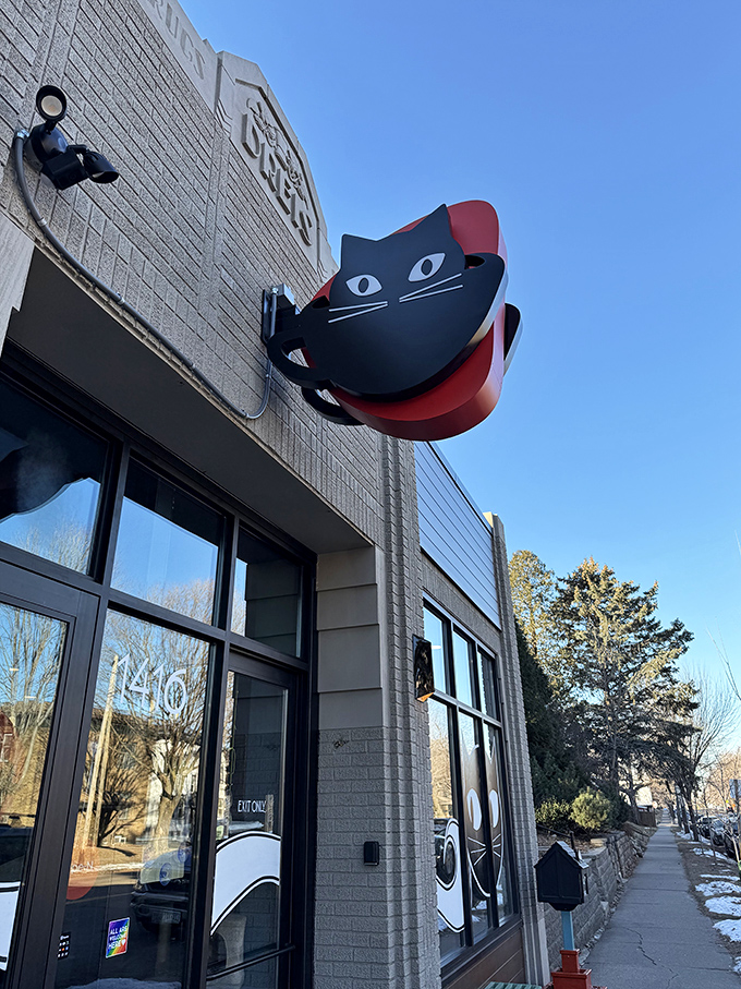 Catzen Coffee: Where enlightenment comes with fur! This St. Paul gem is the purr-fect blend of zen and zest.