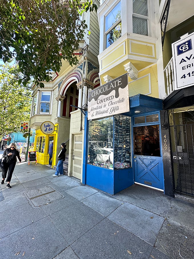 Chocolate heaven in a blue storefront! Chocolate Covered is like a Tardis of treats &ndash; smaller on the outside, infinite deliciousness on the inside.