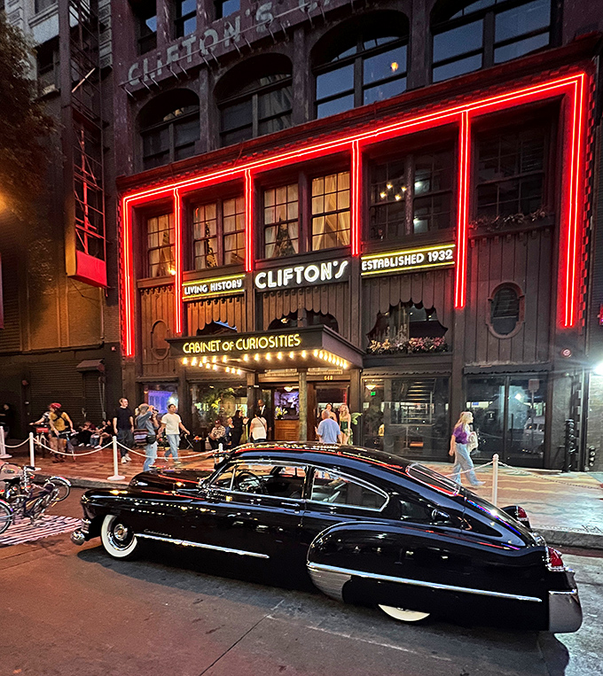 Welcome to Clifton's, where dining meets Disneyland's Jungle Cruise. Grab a tray and prepare for a wild culinary safari through LA's quirkiest cafeteria.