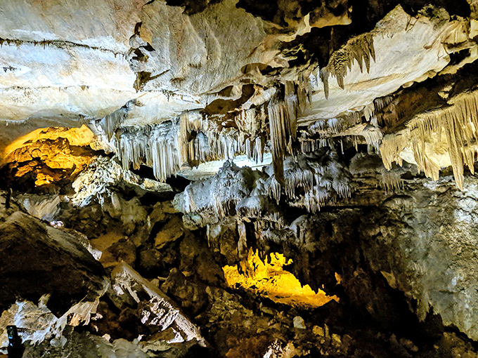 Elsa's underground palace? Nope, just Mother Nature showing off her bling in this crystal-studded wonderland.