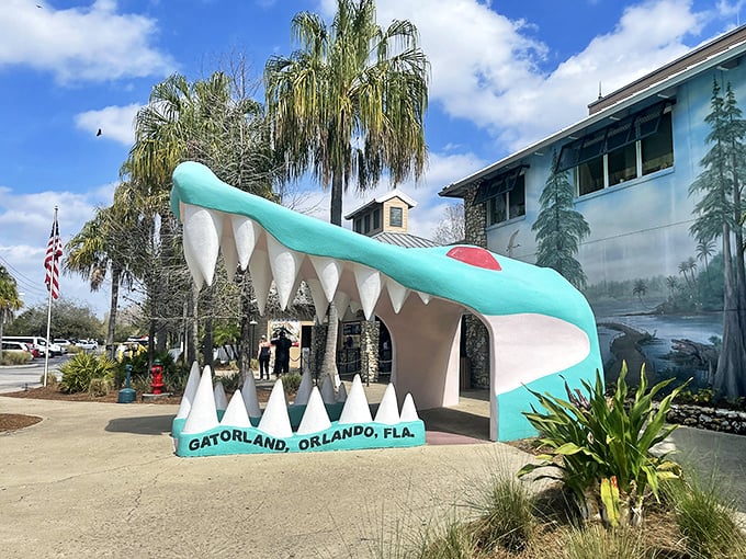 Smile and say 'cheese'! This gator's grin is your ticket to a wild ride through Florida's toothiest attraction.