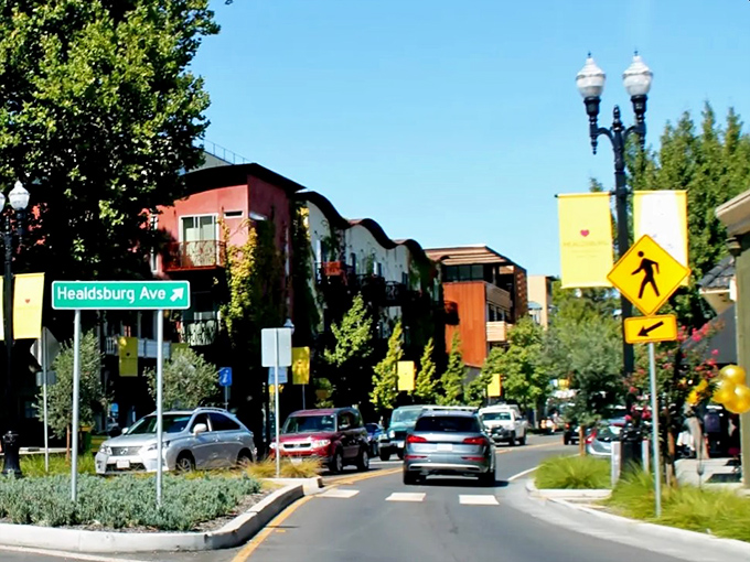 Healdsburg Avenue: Where small-town charm meets big-city style. It's the kind of street that makes you want to cancel your plans and explore.
