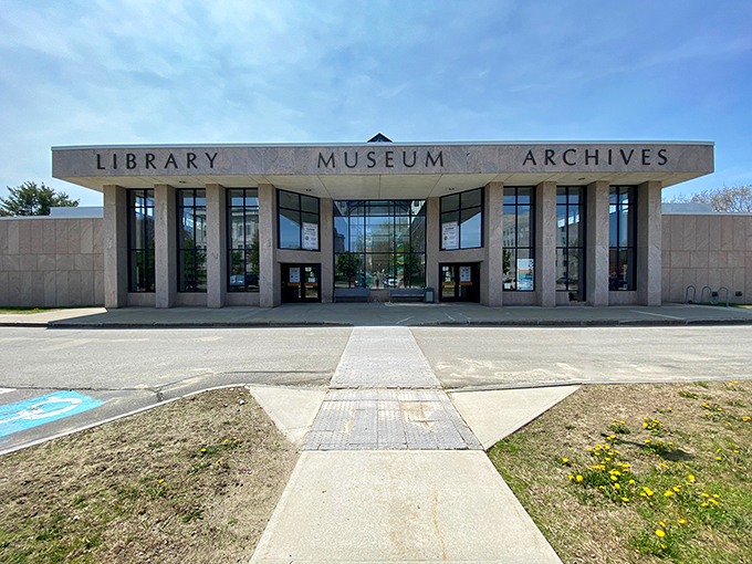 History's never looked so inviting. This grand entrance promises a journey through Maine's past.