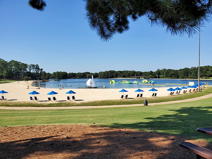 Robin Lake Beach: Where the sand is whiter than a '50s sitcom and the water's clearer than grandpa's new bifocals. A man-made miracle of Southern ingenuity.