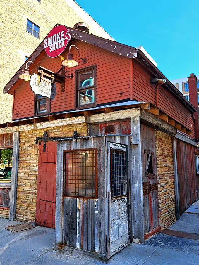 Smoke Shack: Where rustic charm meets urban cool. This little wooden wonder is smoking up a storm in the heart of Milwaukee!