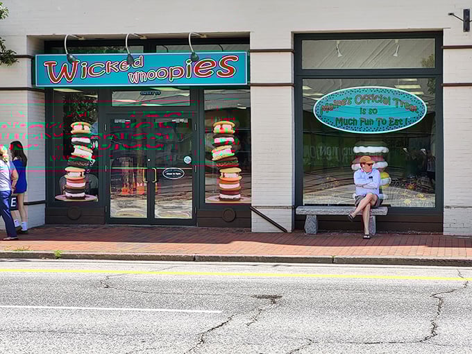 Welcome to Whoopie Wonderland! Wicked Whoopies' playful storefront is the Willy Wonka factory of Maine, minus the Oompa Loompas.