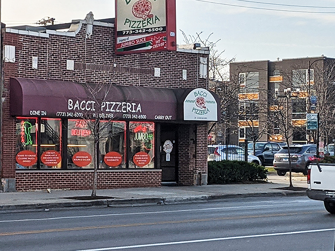 At Bacci, size does matter! Their slices are so big, you might need a building permit to finish one.