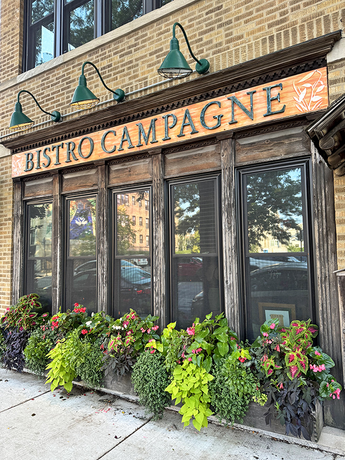 Window boxes bursting with greenery? Check. Rustic charm? Double-check. Bistro Campagne: Your ticket to France, no passport required.