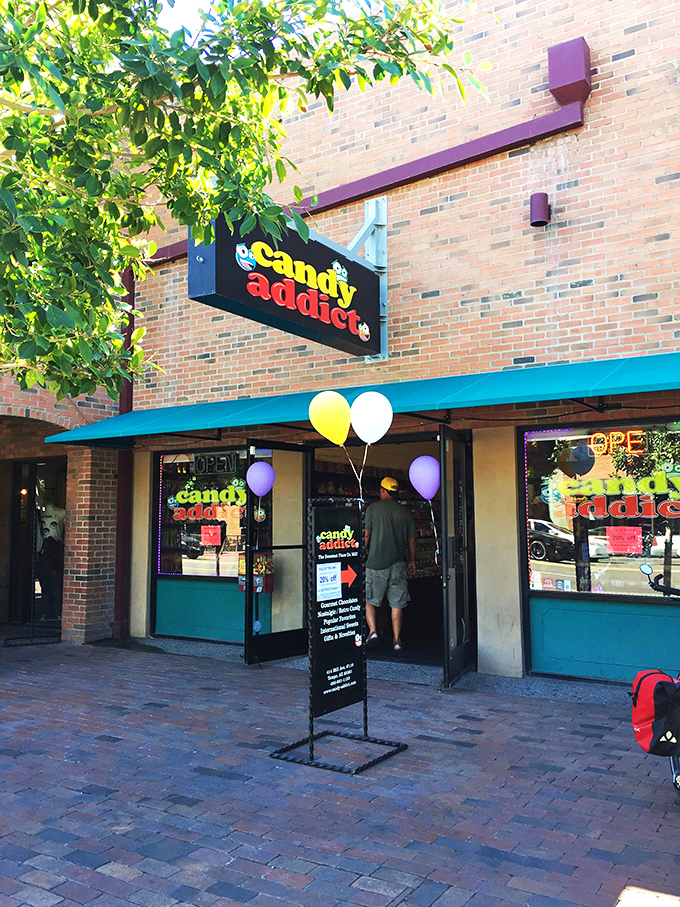 Technicolor temptation! This sugar sanctuary is where dental hygienists' nightmares and sweet tooths' dreams collide in delicious harmony.