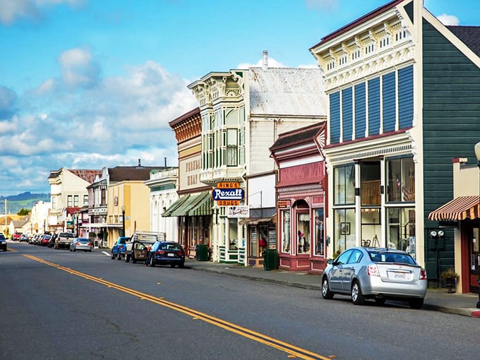 Ferndale's Main Street: Where every building looks like it's competing for "Most Charming Facade" award. And they're all winning.