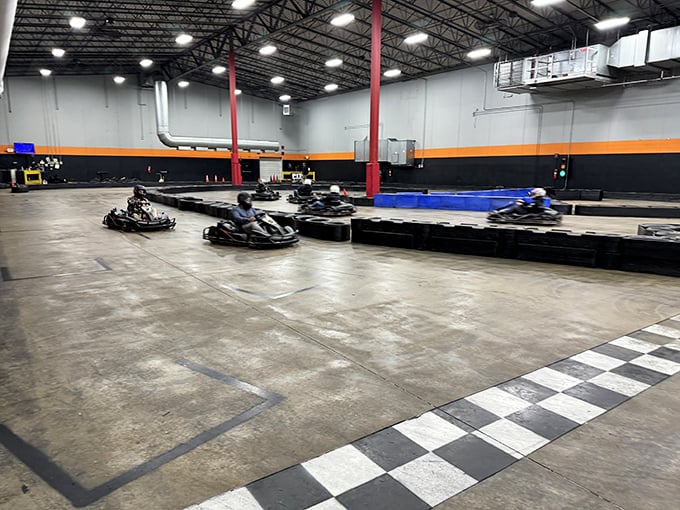Caution: Adrenaline Zone Ahead! ProKART's indoor track is like a roller coaster decided to lie down and become a road.