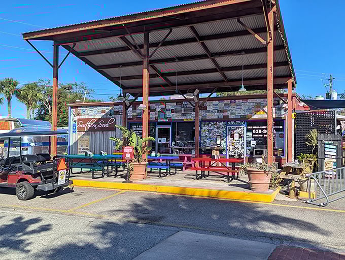 Colorful tables, mouthwatering aromas, and a facade that screams "road trip destination." Southern Soul is where BBQ meets beach town charm.