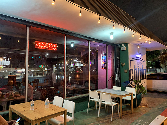 Bright lights, big flavors! Taco Chido's urban-chic vibe is like Instagram come to life, but trust me, you'll be too busy eating to post.