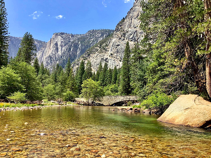 Half Dome stands tall, as if daring climbers to conquer its slopes. It's nature's ultimate game of "King of the Mountain."