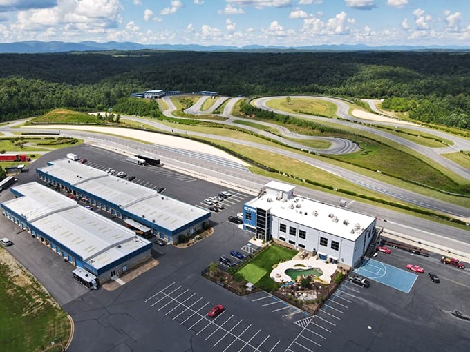 "Bird's eye thrill ride! From up here, the track looks like the world's most exciting roller coaster for grown-ups."