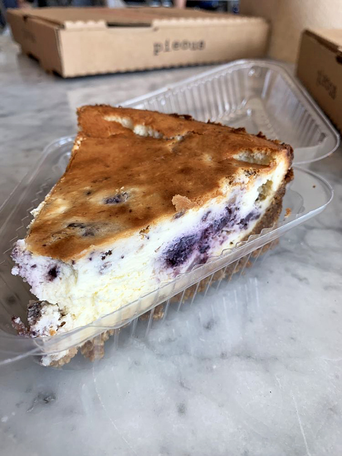 Holy cheesecake, Batman! This blueberry beauty is so creamy, it might just make you forget about your diet resolutions. Oops!