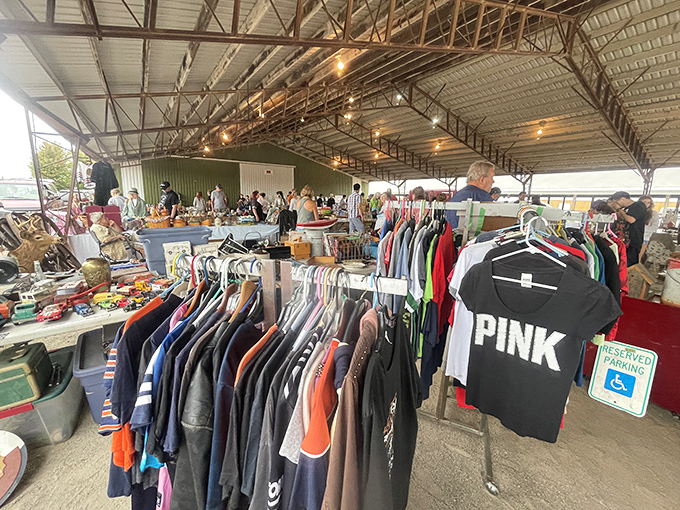 Clothes encounters of the vintage kind! From retro tees to timeless classics, this rack is a fashion time machine. Warning: May cause spontaneous outfit changes.