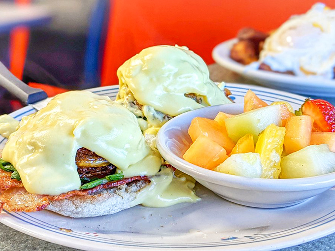 Eggs Benedict's fancy cousin has arrived! Golden hollandaise cascades over perfectly poached eggs, ready to make your morning magnificent.