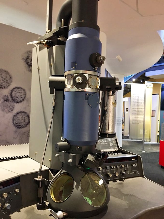 It's not a prop from a sci-fi flick&mdash;this electron microscope is the real deal! Imagine peering into the secret lives of cells and viruses.