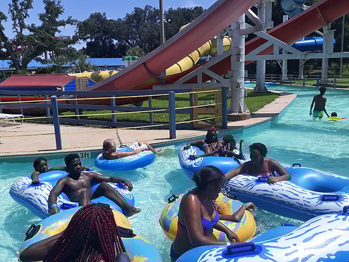 Splash into summer bliss! These happy tubers are living their best lives, proving that inner tubes aren't just for snow days anymore.