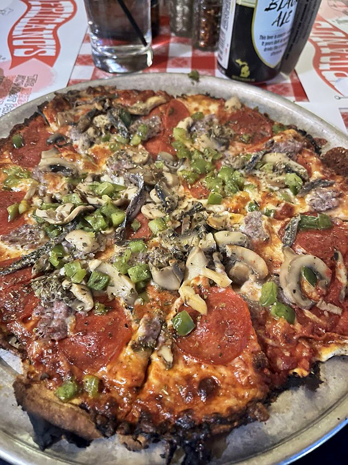 The kitchen sink of pizzas! This loaded pie is a flavor explosion that would make even the Teenage Mutant Ninja Turtles jealous.