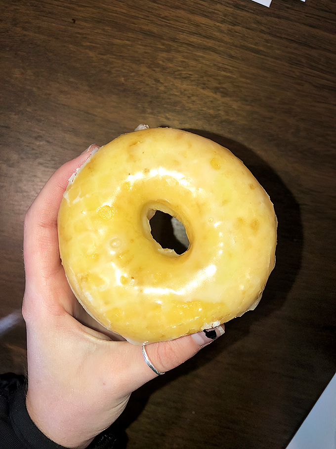 Golden, glistening, and oh-so-tempting! This glazed beauty is the Brad Pitt of donuts &ndash; irresistible from every angle.