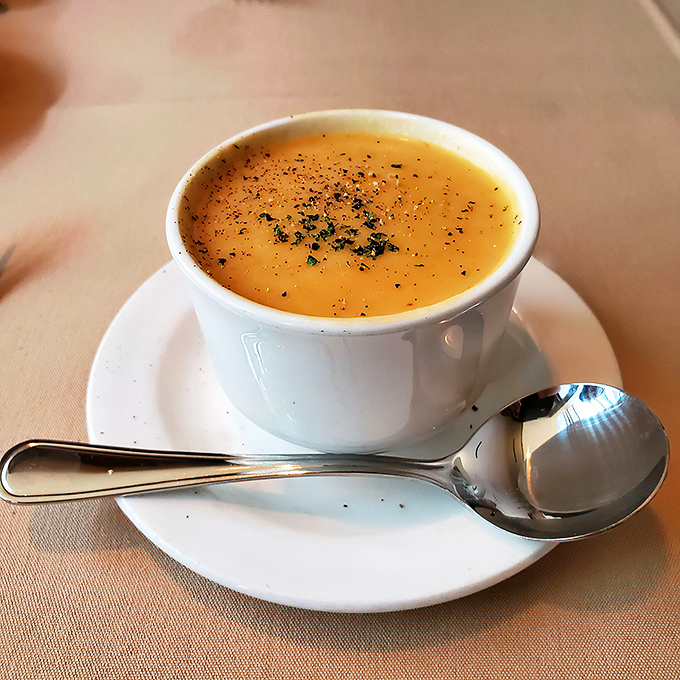 Golden ambrosia in a bowl &ndash; this lobster bisque is so good, it might make you forget about cheese for a moment.