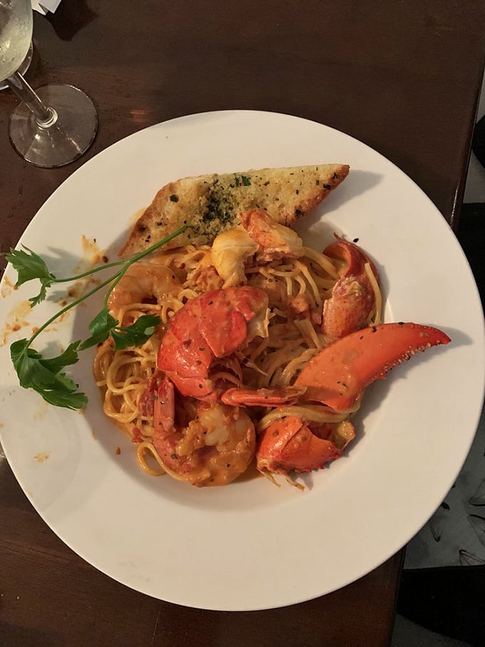 Lobster pasta that's ready for its close-up! This dish is so photogenic, it could have its own Instagram account. #LobsterGoals
