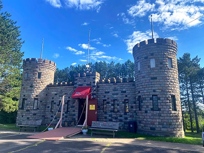 Welcome to the Fortress of Fun-ducation! This castle-like structure houses the Minnesota Museum of Mining, where history meets playtime for all ages.