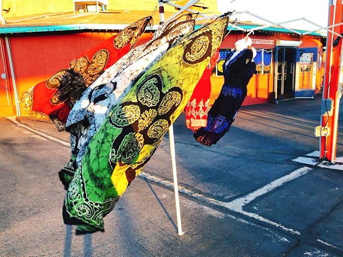 Who needs a red carpet when you've got colorful sarongs? This vibrant display adds a touch of bohemian flair to your movie night ensemble.