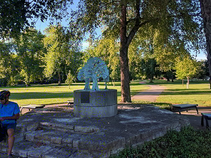 Bench press, Island Park style: Where sitting becomes an Olympic sport and people-watching earns you a gold medal.