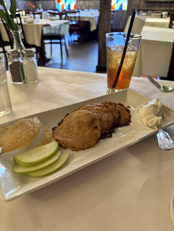 Golden-brown potato pancakes: crispy on the outside, fluffy on the inside. Pair with applesauce for a sweet-savory dance that would make Oktoberfest proud.