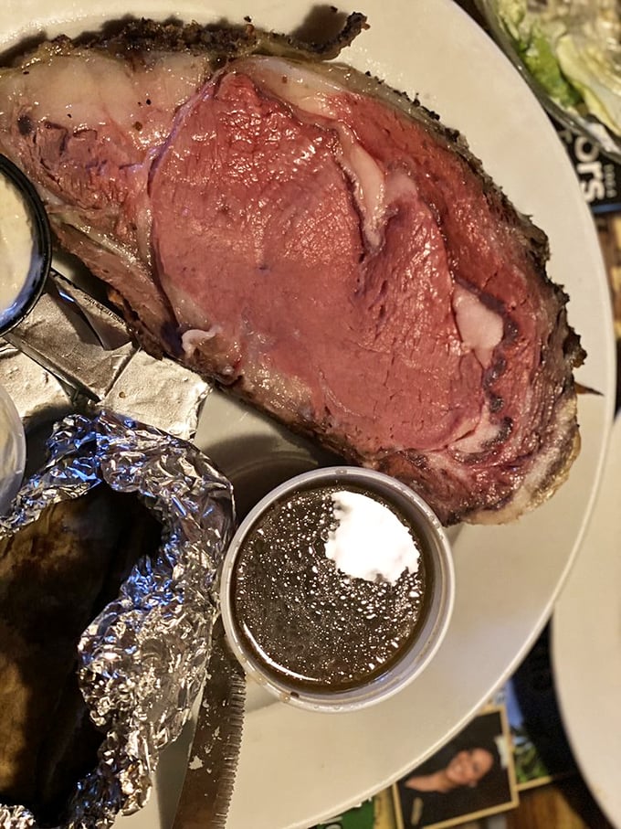 Behold, the crown jewel of The Cabin's menu! This prime rib isn't just a meal; it's a carnivore's dream come true. Juicy, tender, and cooked to perfection.