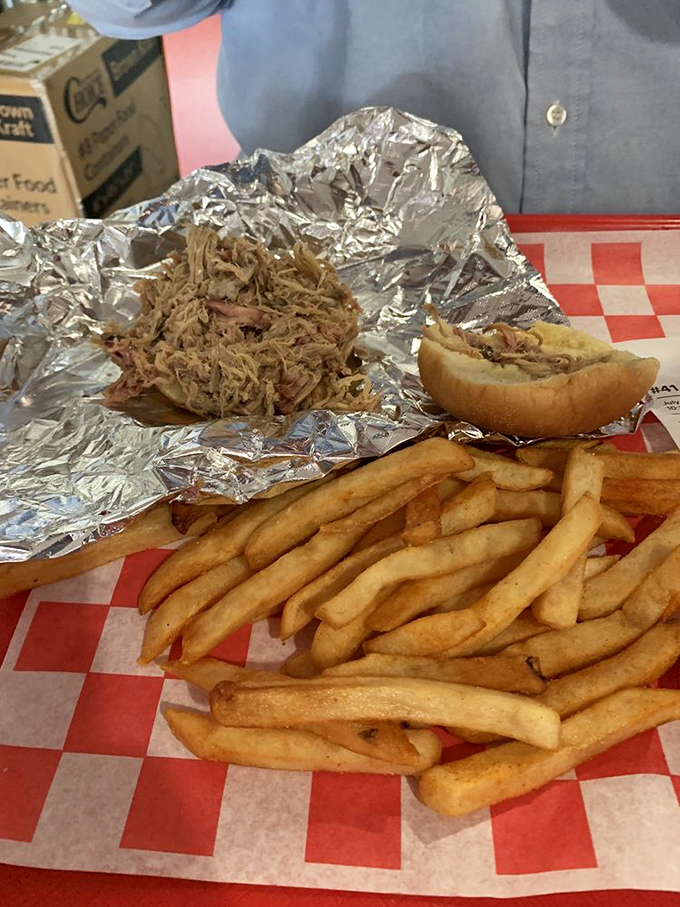 Behold the pulled pork sandwich &ndash; a messy masterpiece that'll have you reconsidering your relationship with napkins.