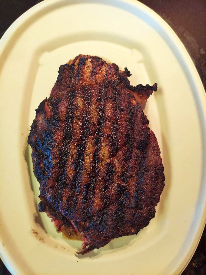 Behold, the star of the show! This ribeye's got more sizzle than a Texas summer and twice the flavor.