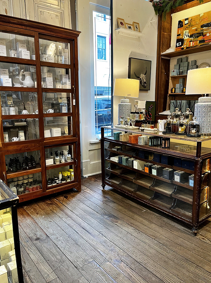 Apothecary chic meets bookworm heaven. These shelves could make even Marie Kondo swoon with their curated chaos.