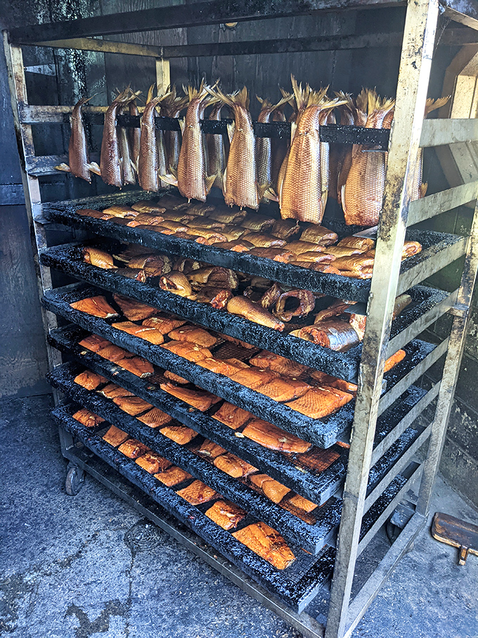 Smokin' hot and ready to mingle! These fish aren't just food, they're an aromatic art installation that'll make your taste buds swoon.