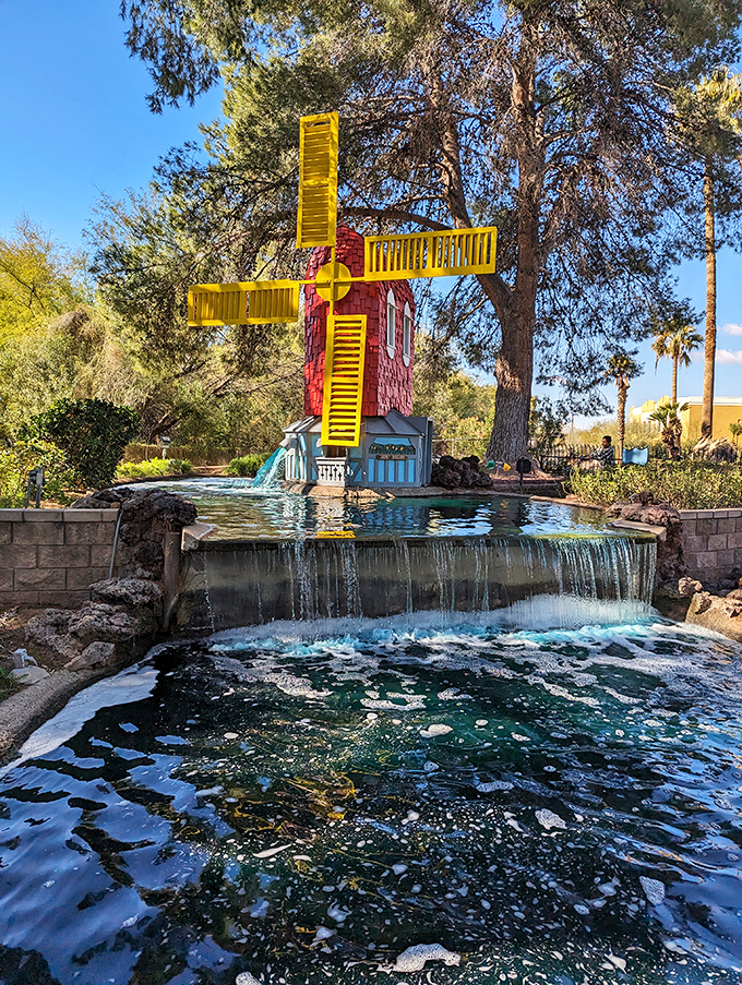 Don Quixote's dream come true! This cheerful windmill isn't just for show &ndash; it's a formidable foe on your mini-golf quest.