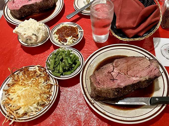 Behold the crown jewel of cow cuisine! This prime rib is so perfectly cooked, it might just bring a tear to your eye.