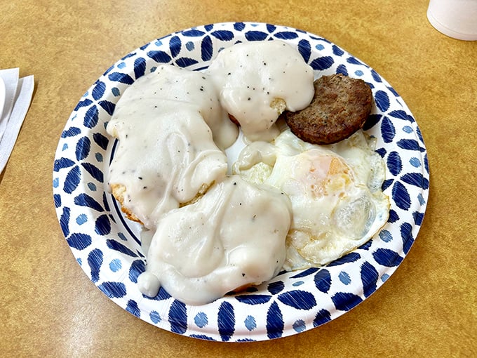 Biscuits and gravy: the breakfast of champions! This plate is so comforting, it's like a warm hug from your Southern grandma. Carb-counters beware &ndash; resistance is futile!