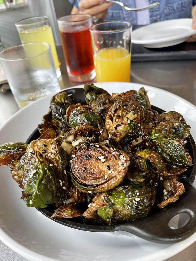 Brussels sprouts that could convert even the most stubborn veggie-phobe. These crispy, golden orbs of deliciousness are like nature's potato chips &ndash; utterly irresistible!