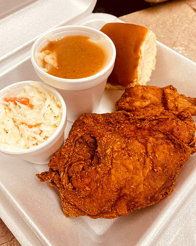 Holy crispy goodness, Batman! This chicken's so golden and crunchy, it could be Kentucky's state treasure. Sorry, Fort Knox - you've got competition.